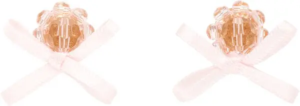 Simone Rocha Petite Bow Daisy Crystal Earrings - Light Pink