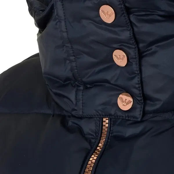 EA7 Quilted Down Jacket With Logo Detail