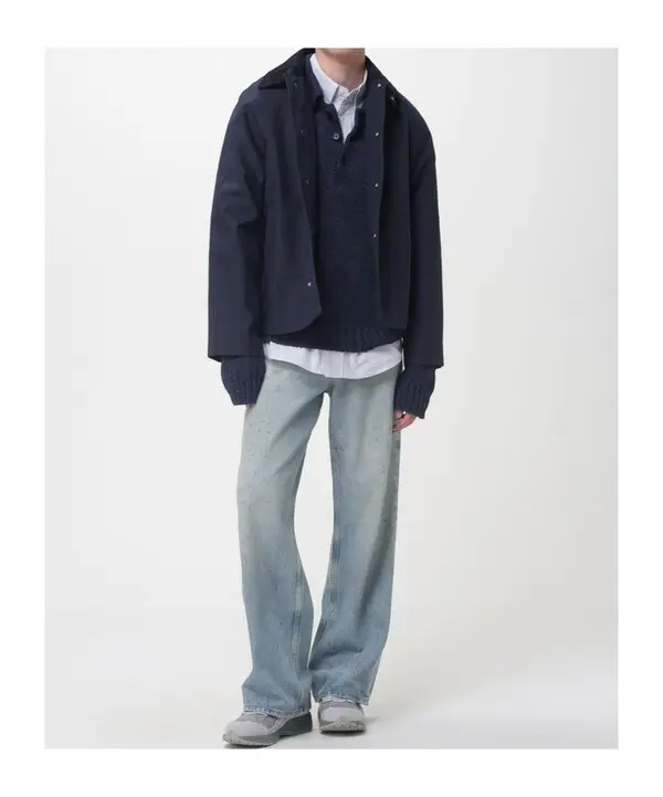 SUNFLOWER Long-sleeved Straight-hem Jacket - Black