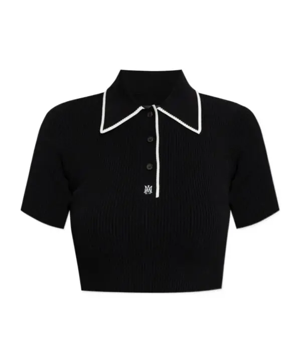 Amiri Short Sleeve Polo Shirt - Black