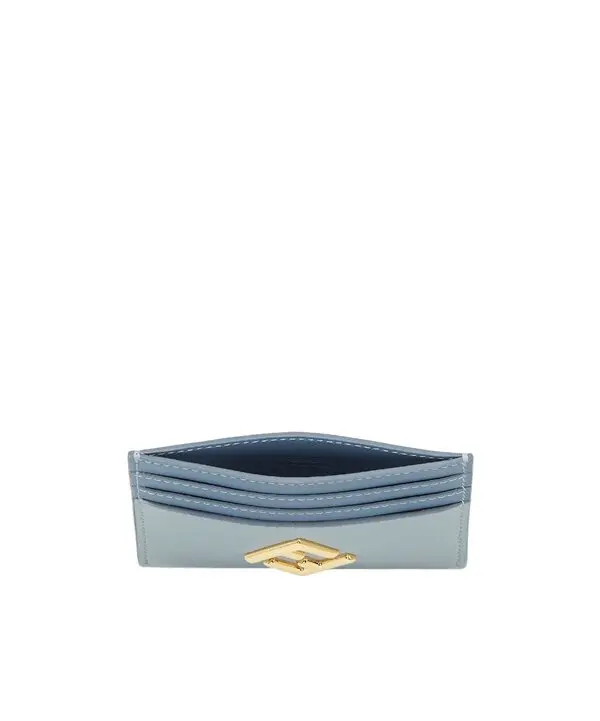 Fendi Ff Diamonds Panelled Card Case - Light Blue