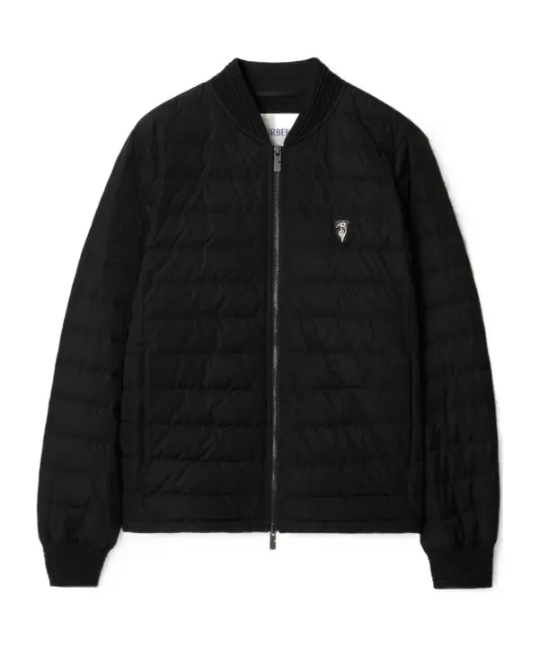 Burberry Logo Plaque Zipped Puffer Jacket