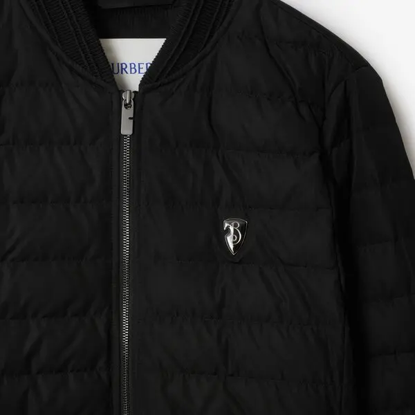 Burberry Logo Plaque Zipped Puffer Jacket