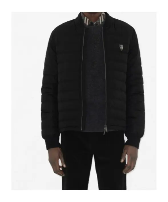 Burberry Logo Plaque Zipped Puffer Jacket