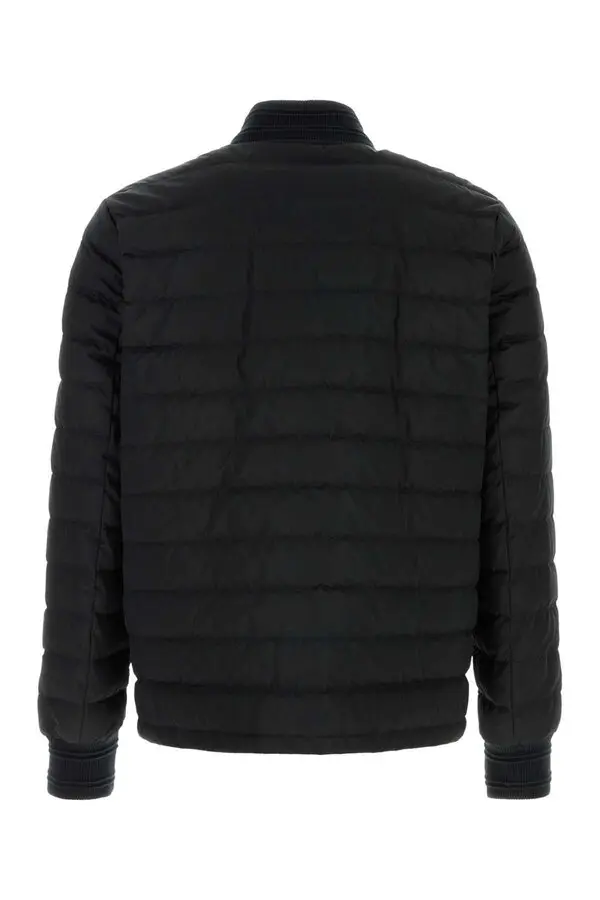 Burberry Logo Plaque Zipped Puffer Jacket