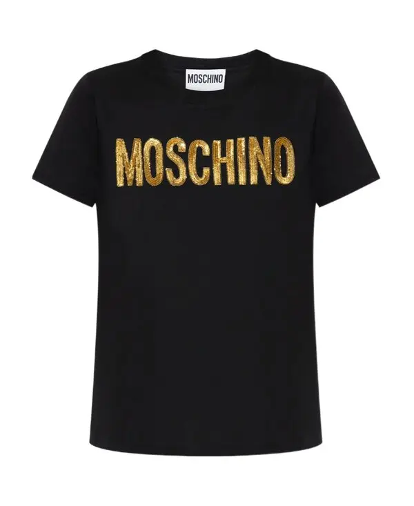 Moschino Sequined Logo Short Sleeve T-shirt