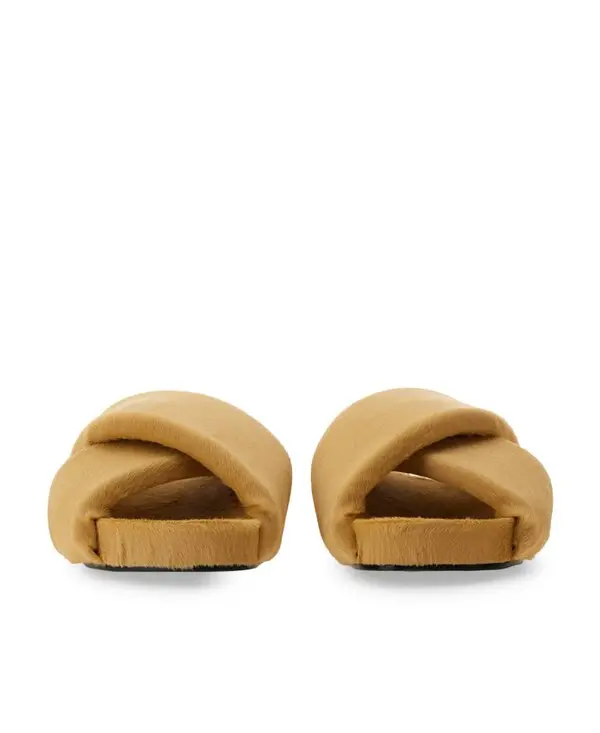 JIL SANDER Crossover-strap Open-toe Flat Sandals - Brown
