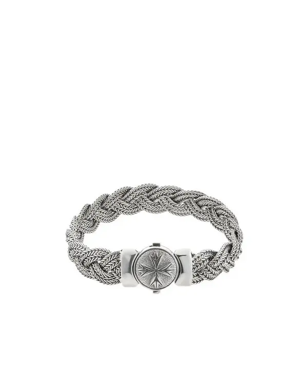 Emanuele Bicocchi Braided New Logo Large Bracelet - Silver