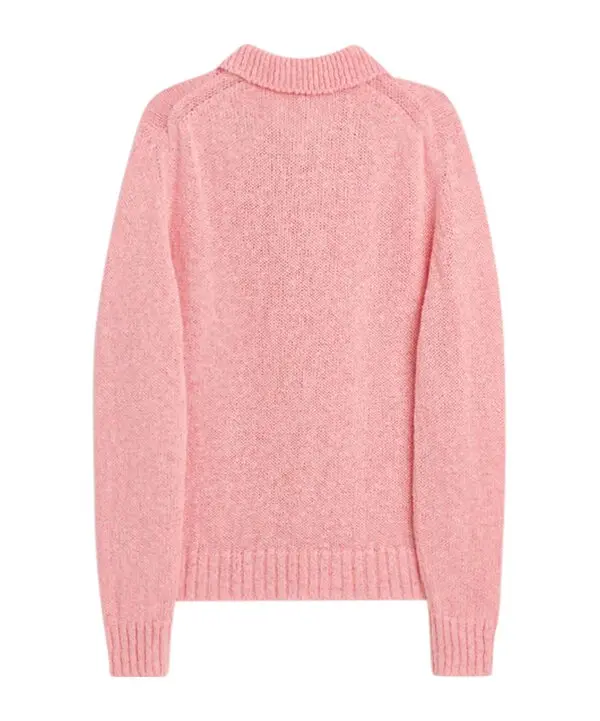 SUNFLOWER Textured Polo Knitted Sweater - Pink