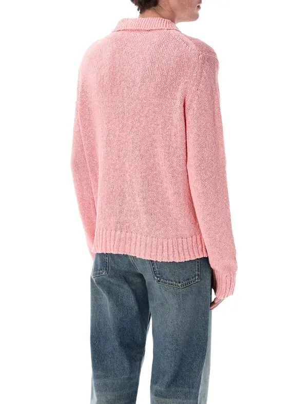 SUNFLOWER Textured Polo Knitted Sweater - Pink