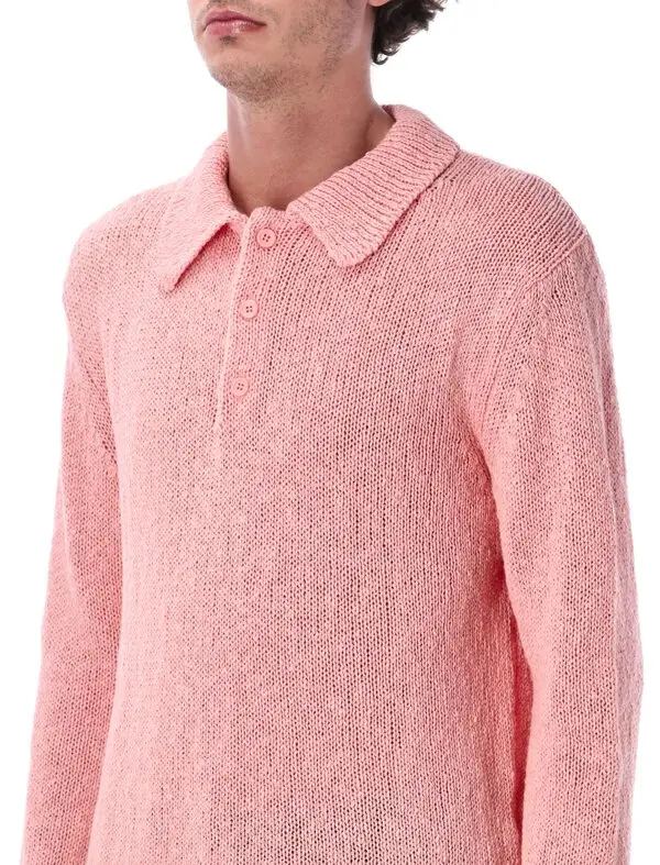 SUNFLOWER Textured Polo Knitted Sweater - Pink