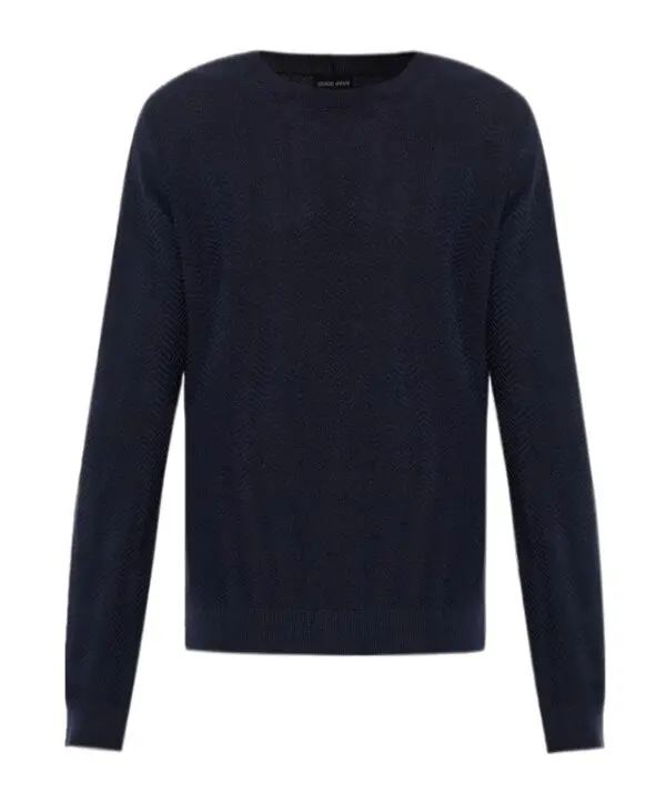 Giorgio Armani Crewneck Long-sleeved Jumper - Black