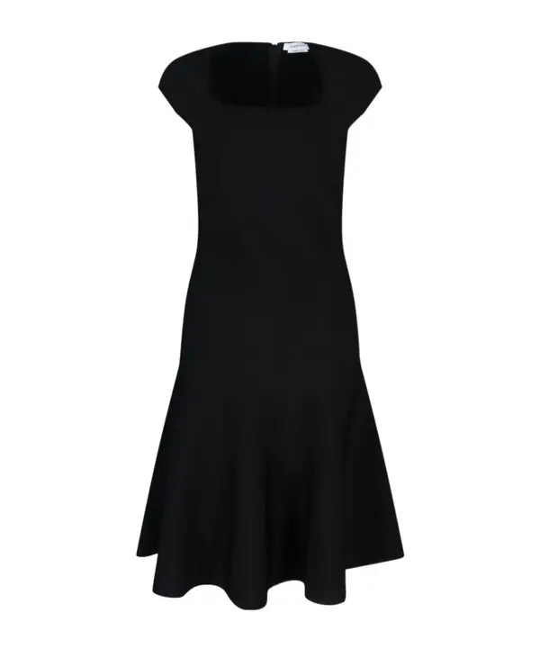 Alexander McQueen Cap Sleeve Flared Hem Dress