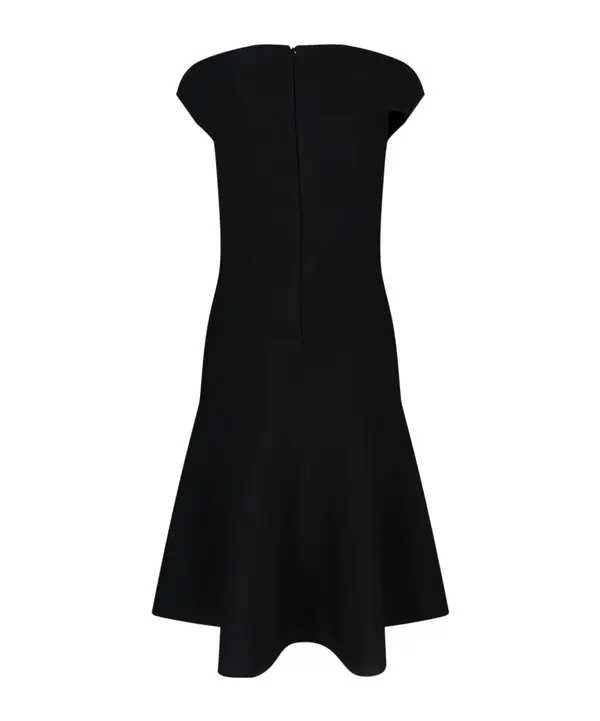 Alexander McQueen Cap Sleeve Flared Hem Dress