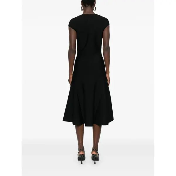 Alexander McQueen Cap Sleeve Flared Hem Dress