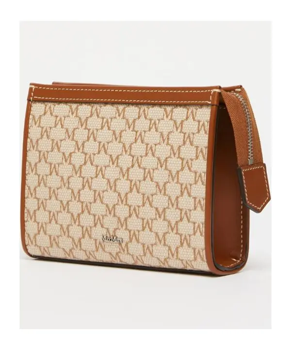 Max Mara Logo Plaque Zip-up Clutch Bag
