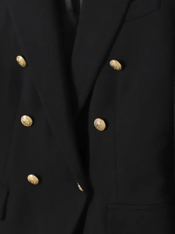 Balmain Double Breasted Jersey Blazer - Black