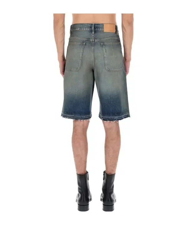 SUNFLOWER Super Wide Distressed Denim Shorts - Gray