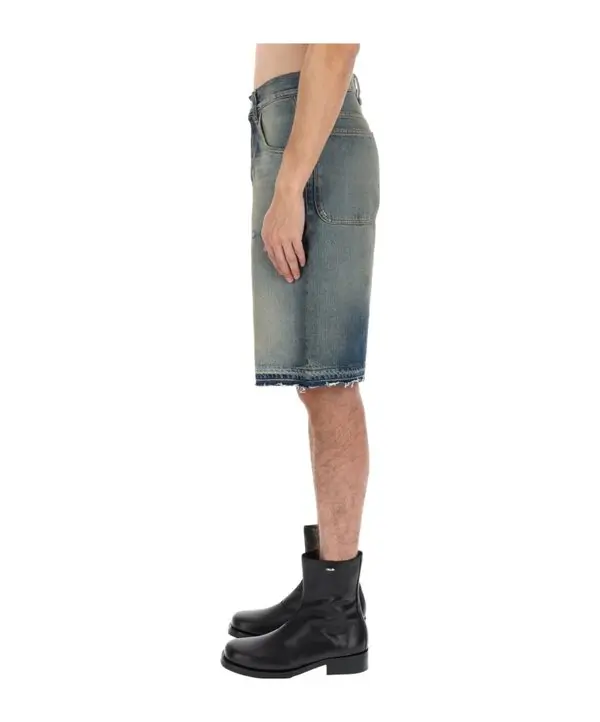 SUNFLOWER Super Wide Distressed Denim Shorts - Gray