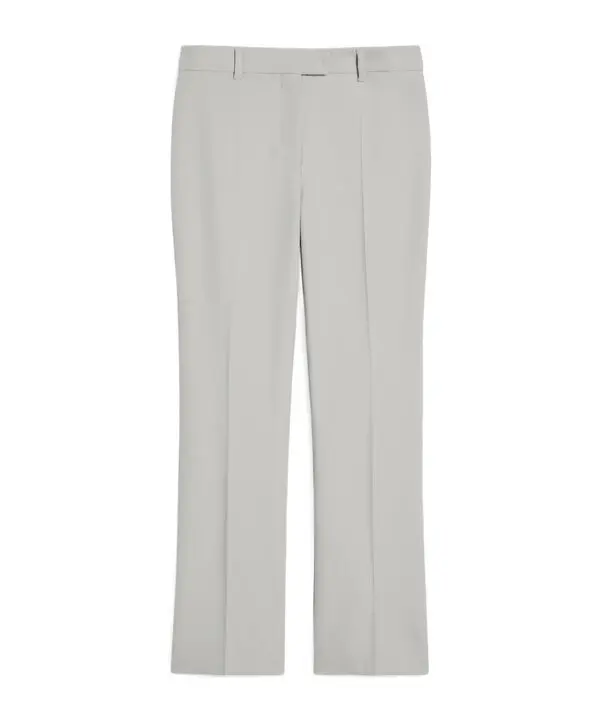 Max Mara Slim-fit Stretch Cotton And Viscose Trousers - Light Grey