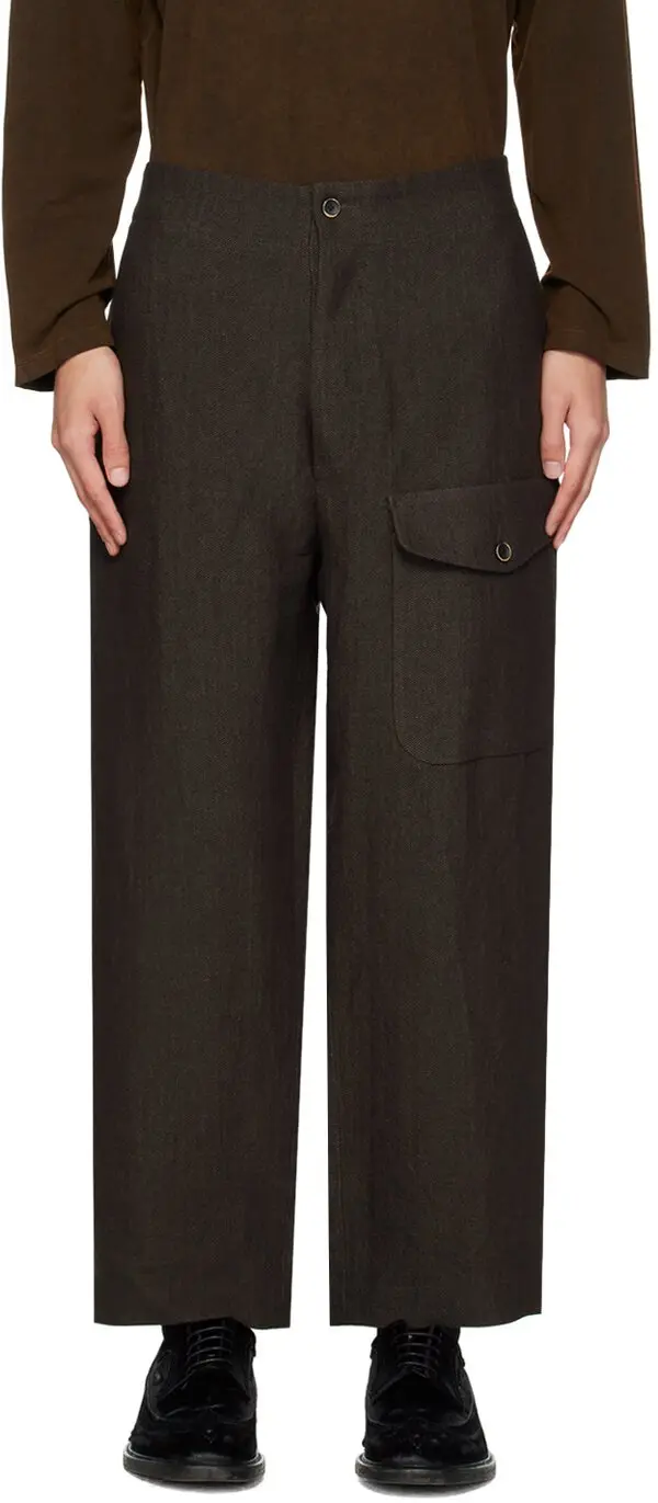 UMA WANG Rear Elastic Waist Casual Pants - Black