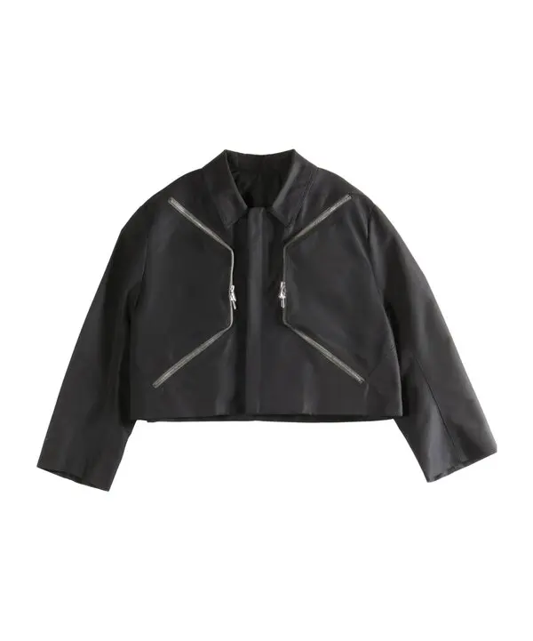 Rick Owens Heizer Mac Jacket With Zip Detail - Black