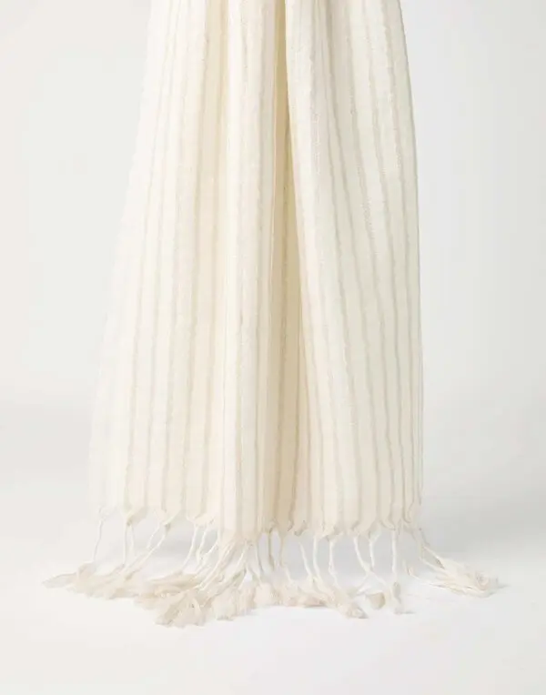 Brunello Cucinelli Sparkling Striped Double Knit Scarf