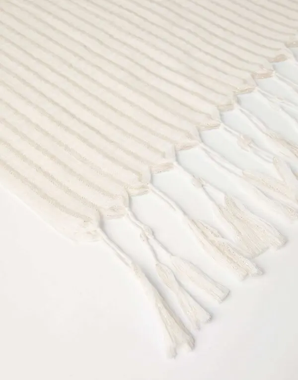 Brunello Cucinelli Sparkling Striped Double Knit Scarf
