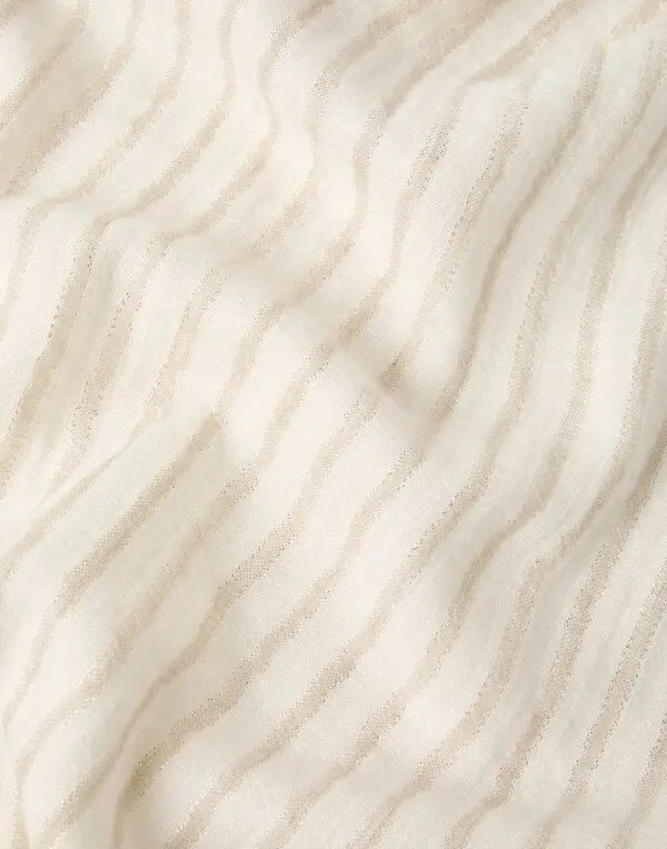 Brunello Cucinelli Sparkling Striped Double Knit Scarf