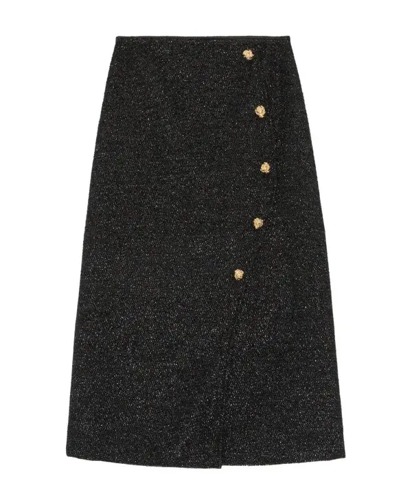 GANNI Sparkle Wrap Midi Skirt