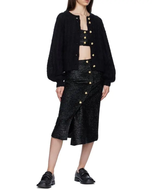 GANNI Sparkle Wrap Midi Skirt