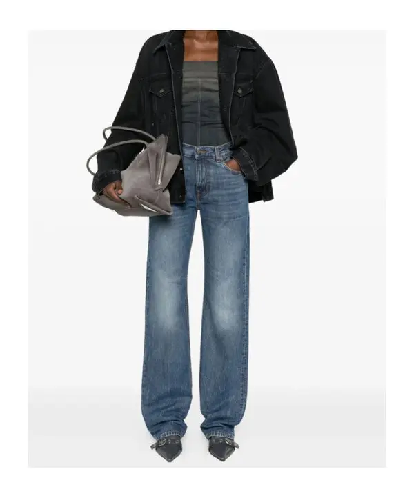 HAIKURE Logo Patch Straight Leg Jeans