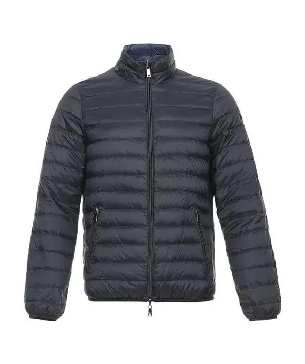 Emporio Armani Double-sided Down Jacket With Logo - Black