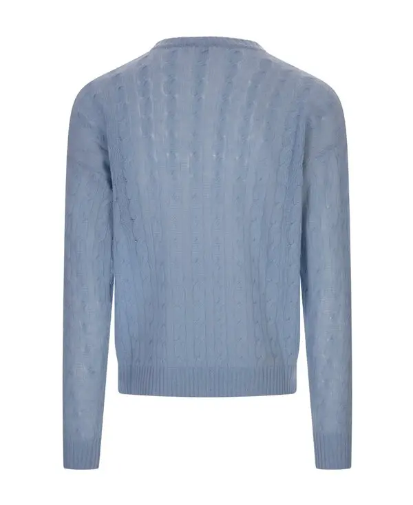 Etro Logo Embroidered Cable-knit Crewneck Jumper