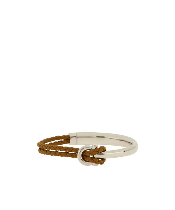 FERRAGAMO Leather And Brass Bracelet - Ginger