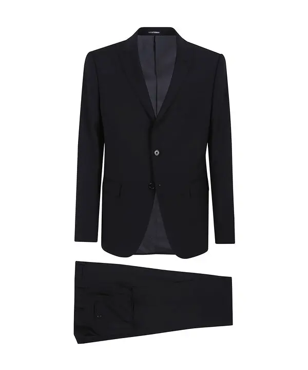 Emporio Armani Single-breasted Tailored Suit - Black