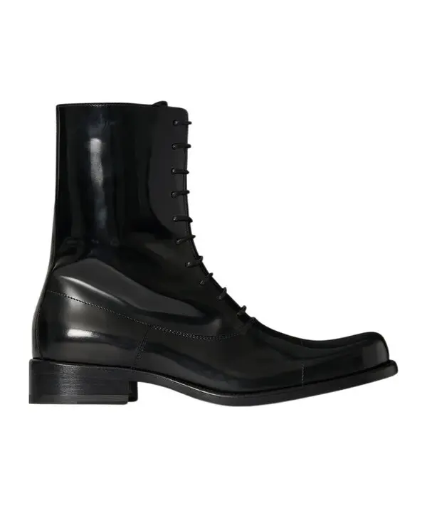 THE ROW Kai Lace-up Boots - Black