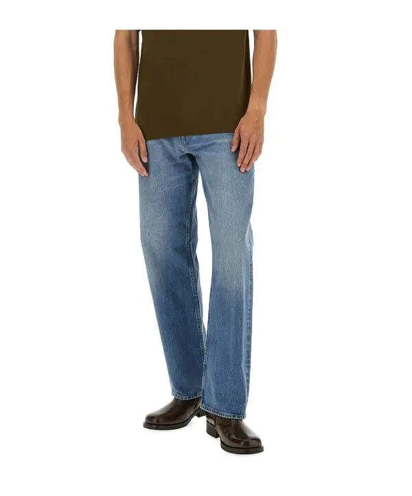 SUNFLOWER Logo Patch Loose Fit Jeans - Blue
