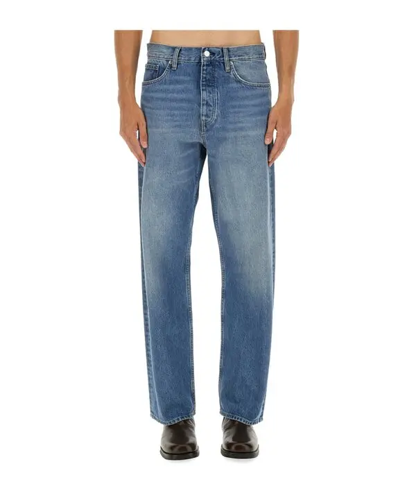 SUNFLOWER Logo Patch Loose Fit Jeans - Blue