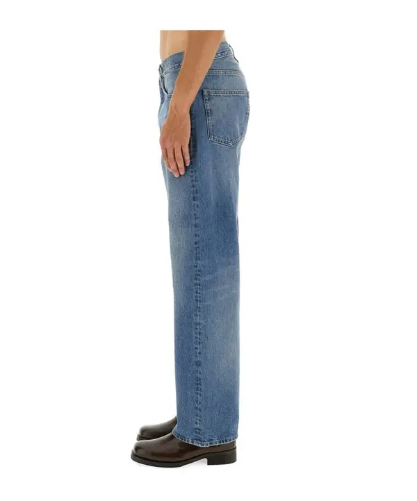 SUNFLOWER Logo Patch Loose Fit Jeans - Blue
