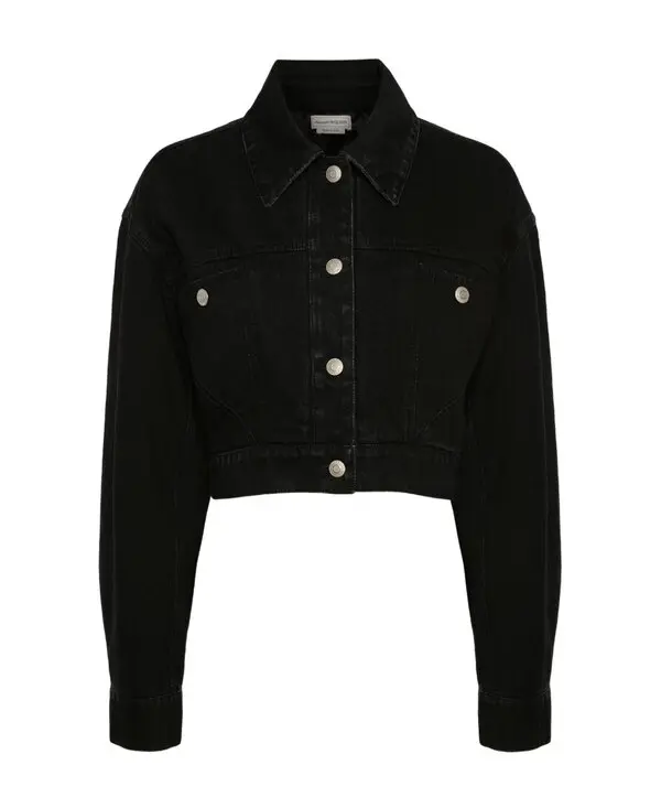 Alexander McQueen Cropped Denim Jacket