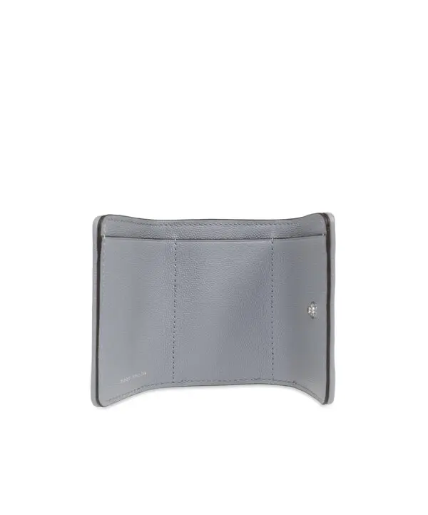 Tory Burch Double T-embossed Leather Wallet - Gray