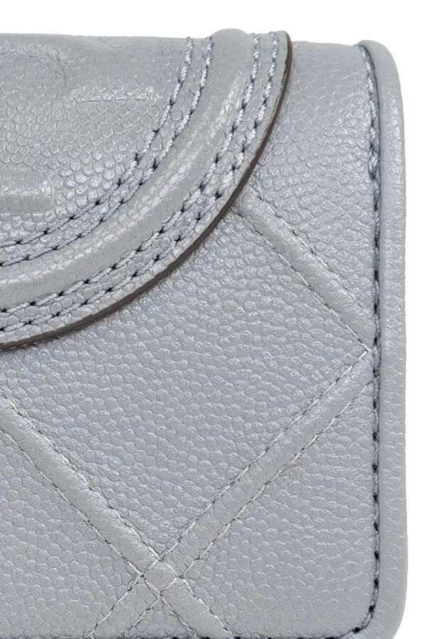 Tory Burch Double T-embossed Leather Wallet - Gray