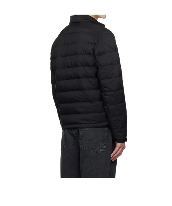 Moncler Quilted Logo Patch Down Jacket - Black