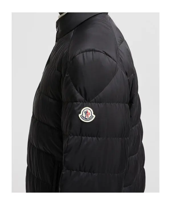 Moncler Quilted Logo Patch Down Jacket - Black