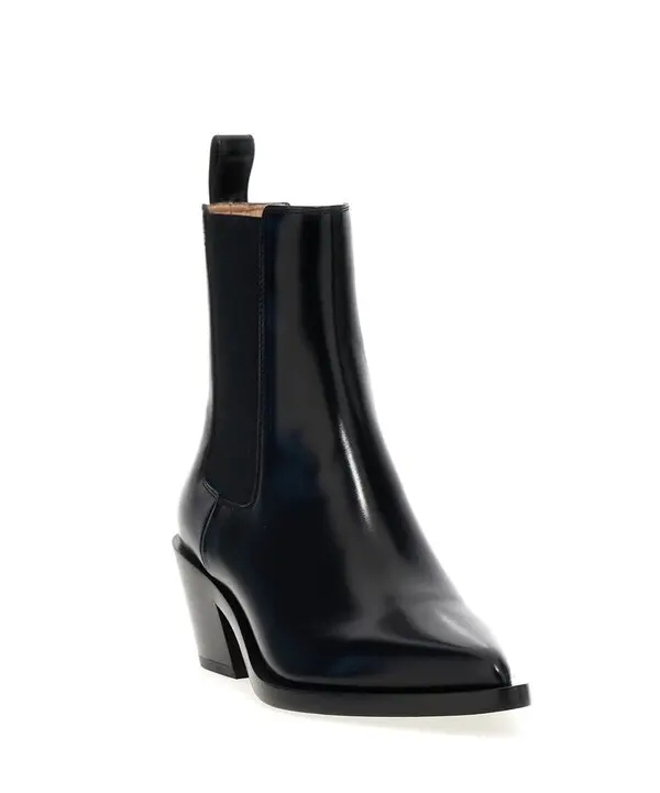 GIANVITO ROSSI Wylie Pointed Toe Ankle Boots - Black