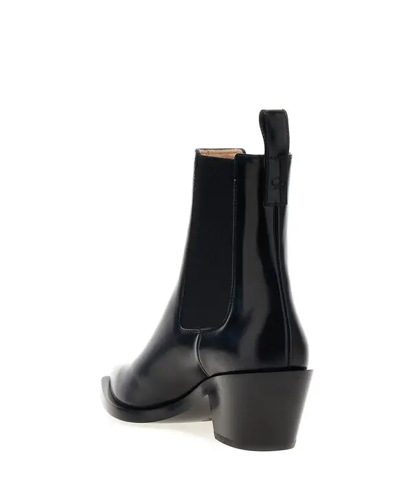 GIANVITO ROSSI Wylie Pointed Toe Ankle Boots - Black