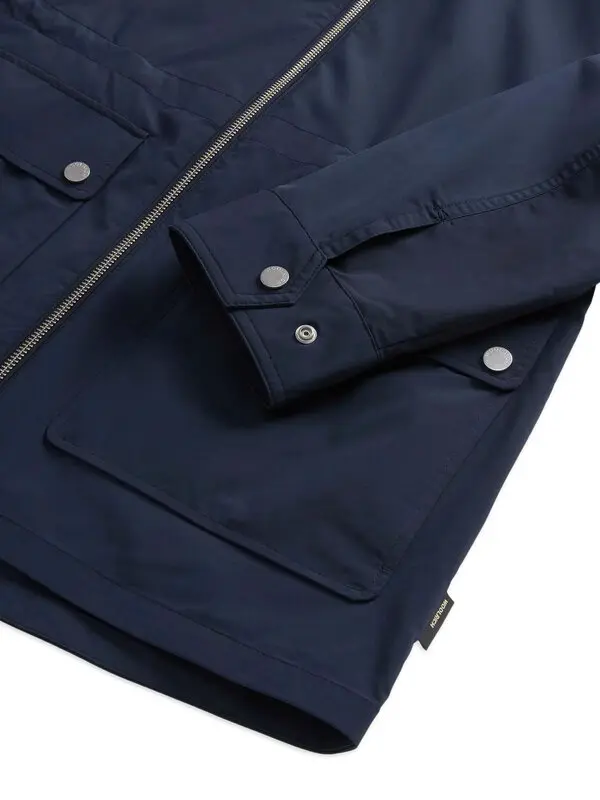 Woolrich Hooded Zip-up Jacket With Drawstring Waist - Black
