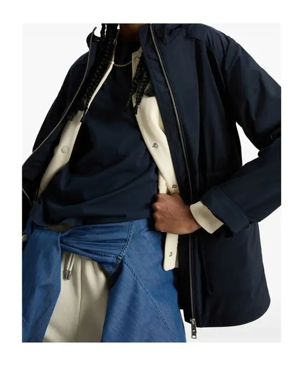 Woolrich Hooded Zip-up Jacket With Drawstring Waist - Black