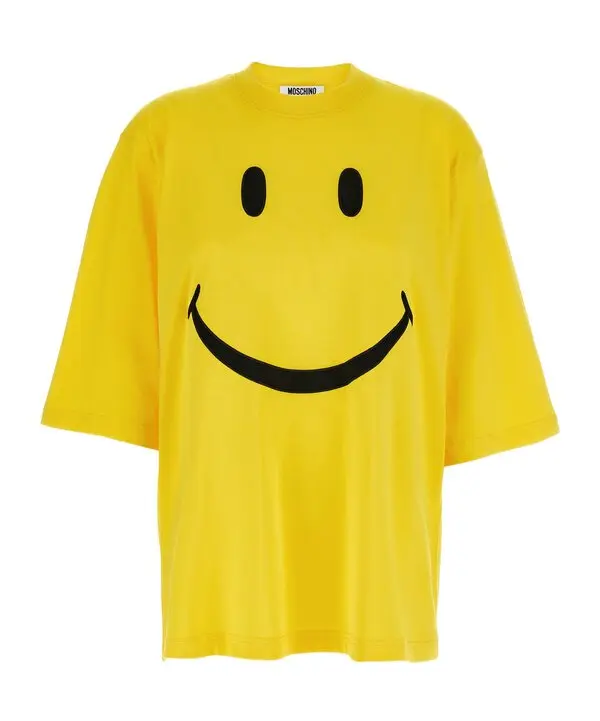 Moschino Smiley Face Jersey T-shirt - Yellow